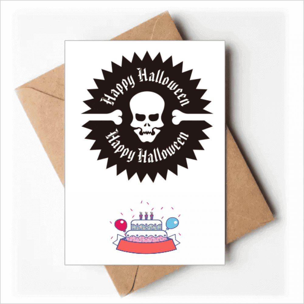 Cráneo de Hallowmas patron circular Tarjetas de cumpleaños en sobres en ...