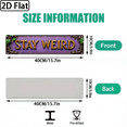 2D Flat, Vintage Stay Weird Metal Wall Sign - 16x4inch Purple Aluminum ...