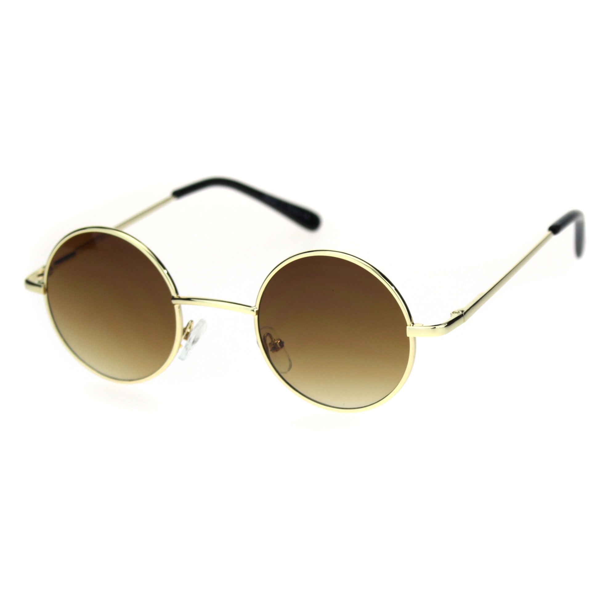 Super Snug Small Round Circle Lens Hippie Metal Rim Sunglasses Gold ...
