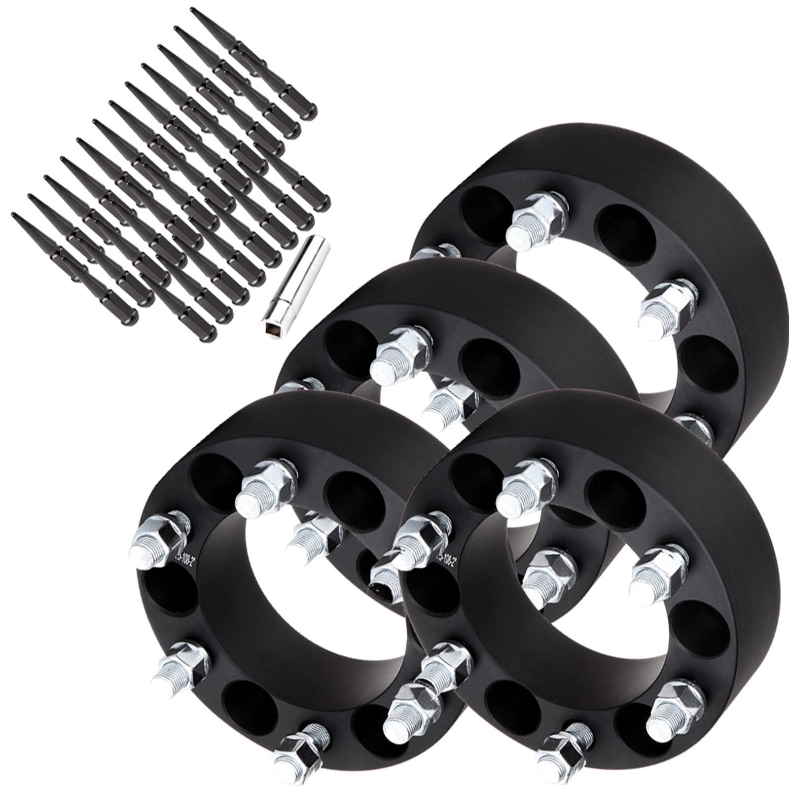 CCIYU Wheel Spacers 4X 50mm 6x5.5 to 6x5.5 14x1.5 Studs +32x +1 Key ...