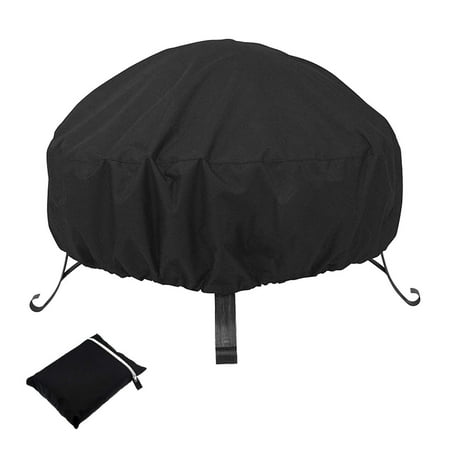 Round Fire Pit Cover, Waterproof Reusable Outdoor Fire Pit Tarp With ...