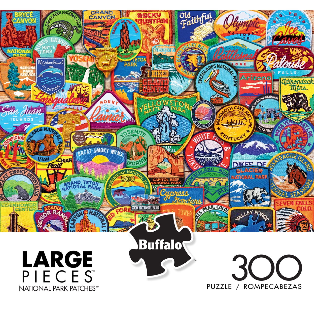 Buffalo Games - National Park Patches - 300 Large Pieces Jigsaw Puzzle ...
