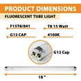 18 Inch F15T8/CW T8 15W Fluorescent Light Bulb Cool White Compatible ...