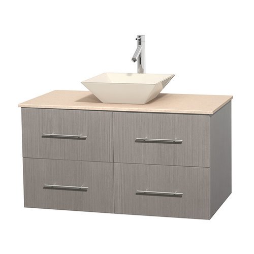 Wyndham Collection Centra 42 inch Single Bathroom Vanity in Gray Oak ...