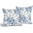 Blue Floral Pillow Covers 20x20 Inch Vintage Flower Blue White ...