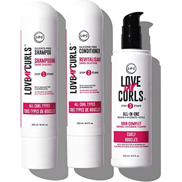 LUS Brands Love Ur Curls for Curly Hair, 3-Step System - Shampoo and ...