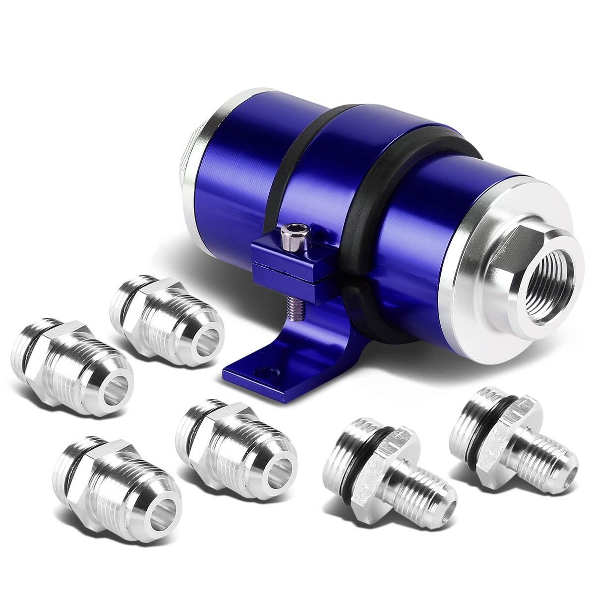 DNA Motoring IFF+C-BL 30 Microns Aluminum Inline Fuel Filter+Bracket ...