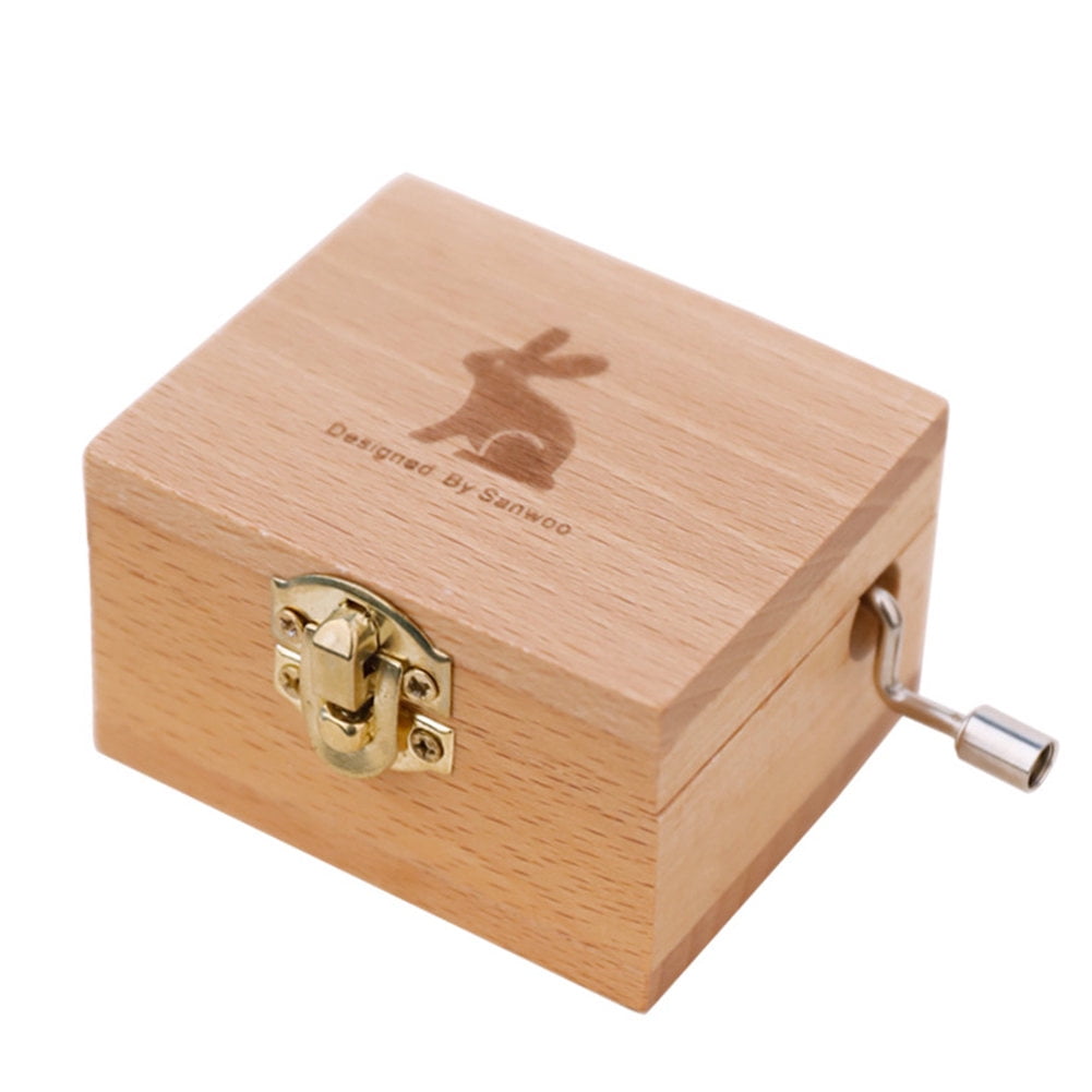 Creative Wooden Hand-Cranked Music Box Student Gift Music Box Musical ...