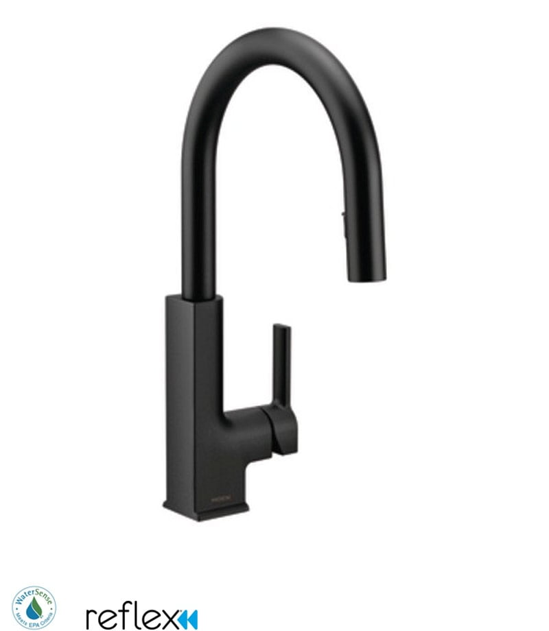 Moen STo Matte Black One-Handle Pulldown Kitchen Faucet - Walmart.com ...