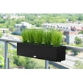 Veradek Black Rectangular Patio Deck Garden Flower Pots, Block Series ...