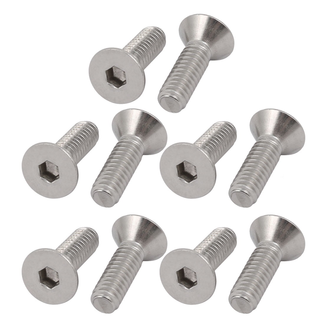 1/4-20 x 7/8" 304 Stainless Steel Flat Head Hex Socket Cap Screw 10pcs ...