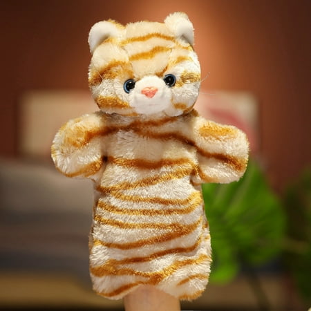 Xizioo Tabby cat hand puppet kitten plush animal doll for imagining ...