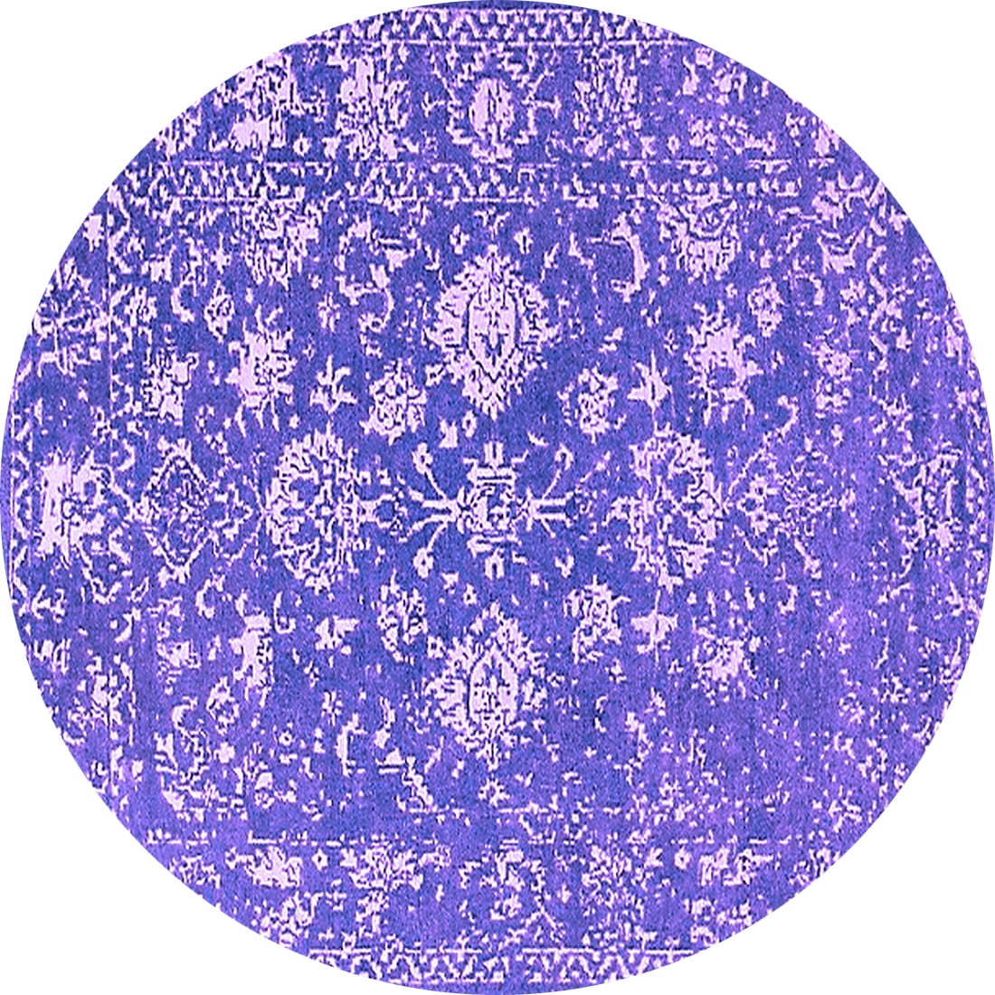 Ahgly Company Indoor Round Persian Purple Bohemian Area Rugs, 3' Round ...