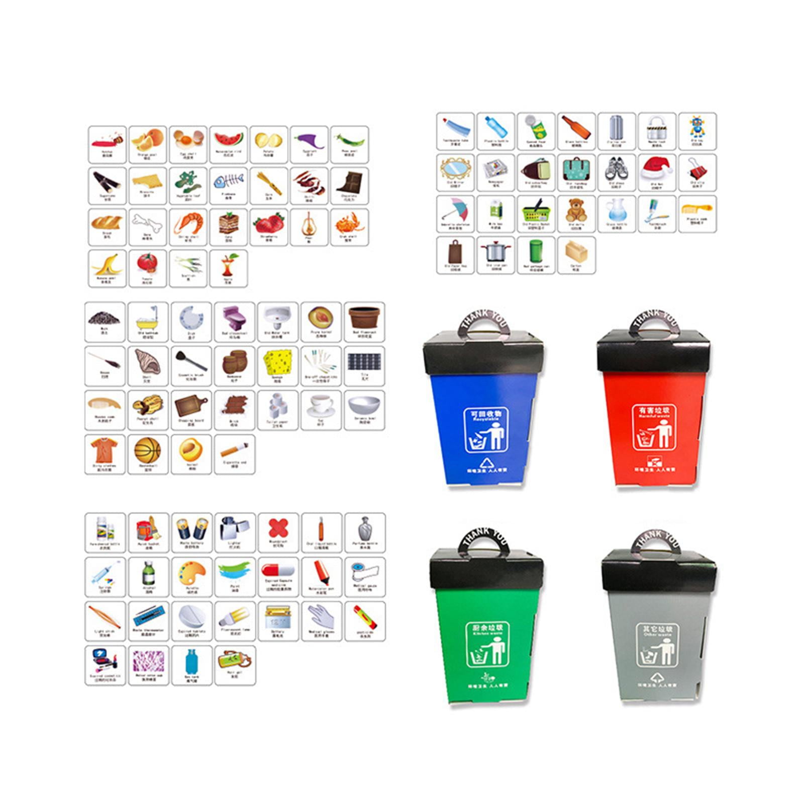 Juegos de clasificación de basura Bote de basura con 100 piezas ...