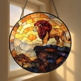 African Lion Sunset Window Hanging Stained Glass Suncatcher, Powerful ...