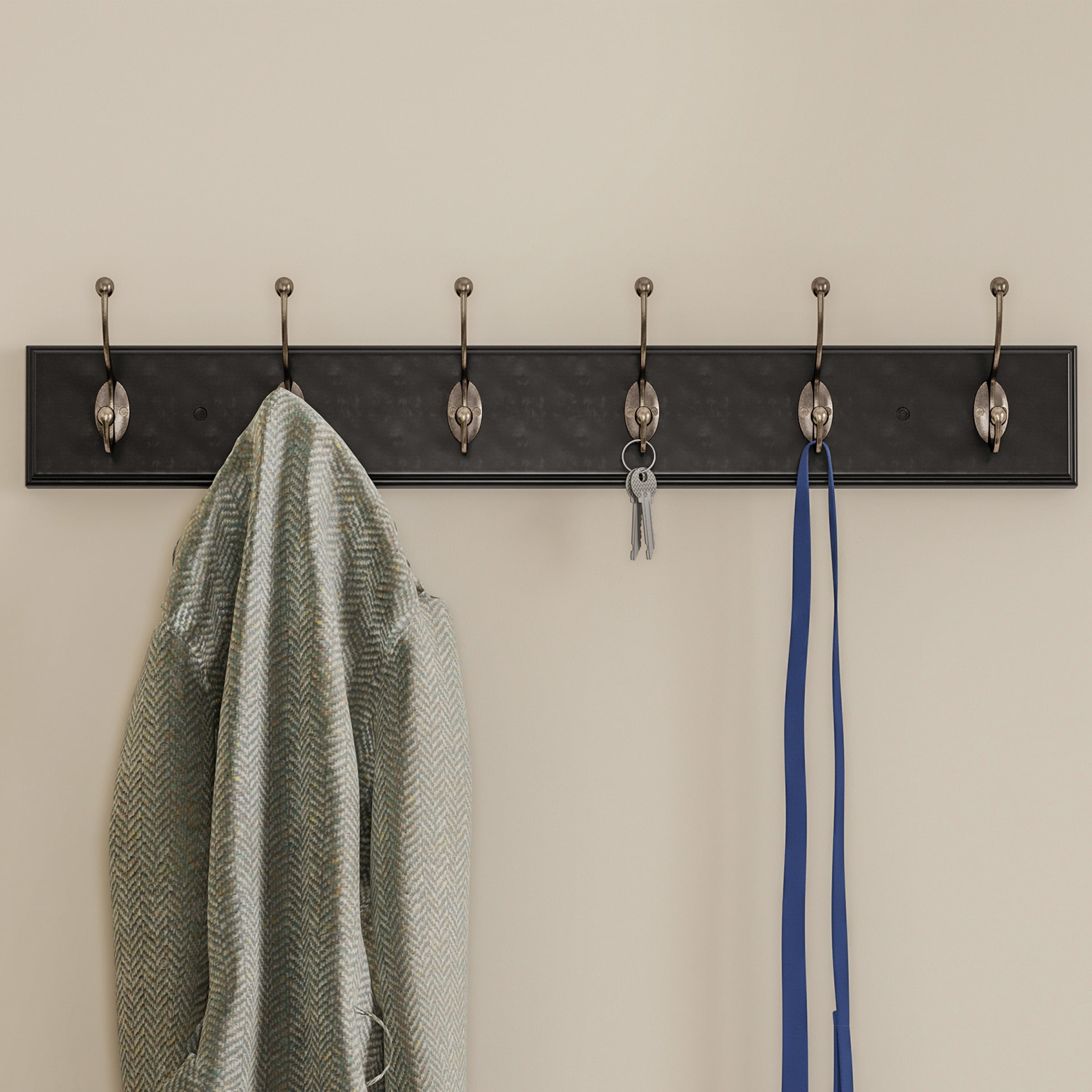 Wall Hook Rail Mounted Hanging Rack With 6 Hooks Entryway Hallway Or Wall Hook Rail Mounted Hanging Rack With 6 Hooks Entryway Hallway Or