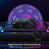 PICTEK Wired Gaming Mouse, 8 Buttons, RGB Backlit, 7200 DPI ...
