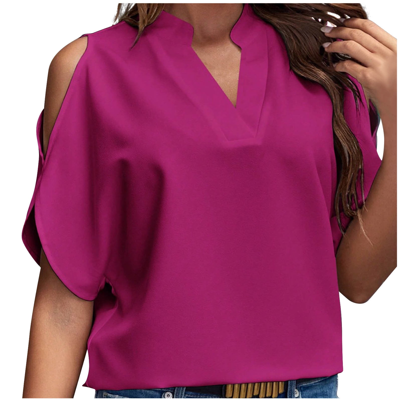 Click here for Timegard Summer Tops For Women Cold Shoulder Short... prices