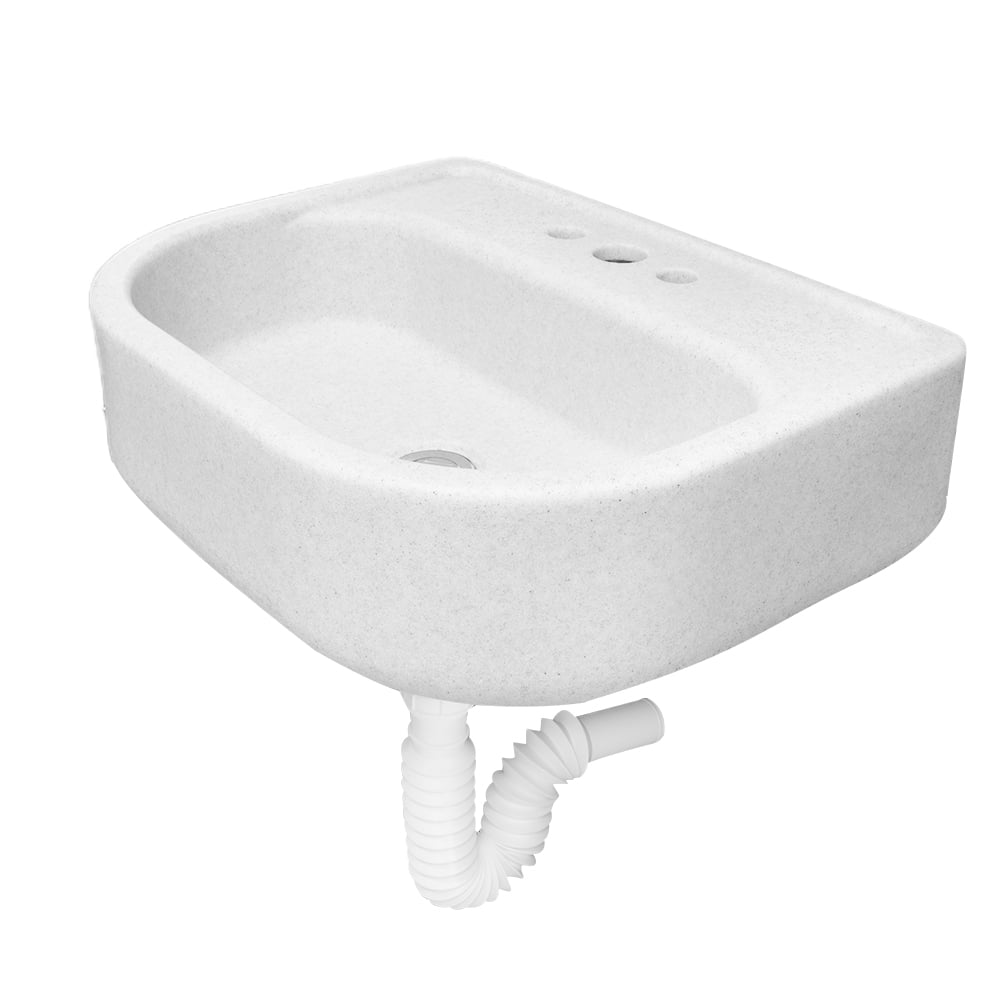 Fleximatic Lavabo color poligranito con kit de instalación y céspol ...