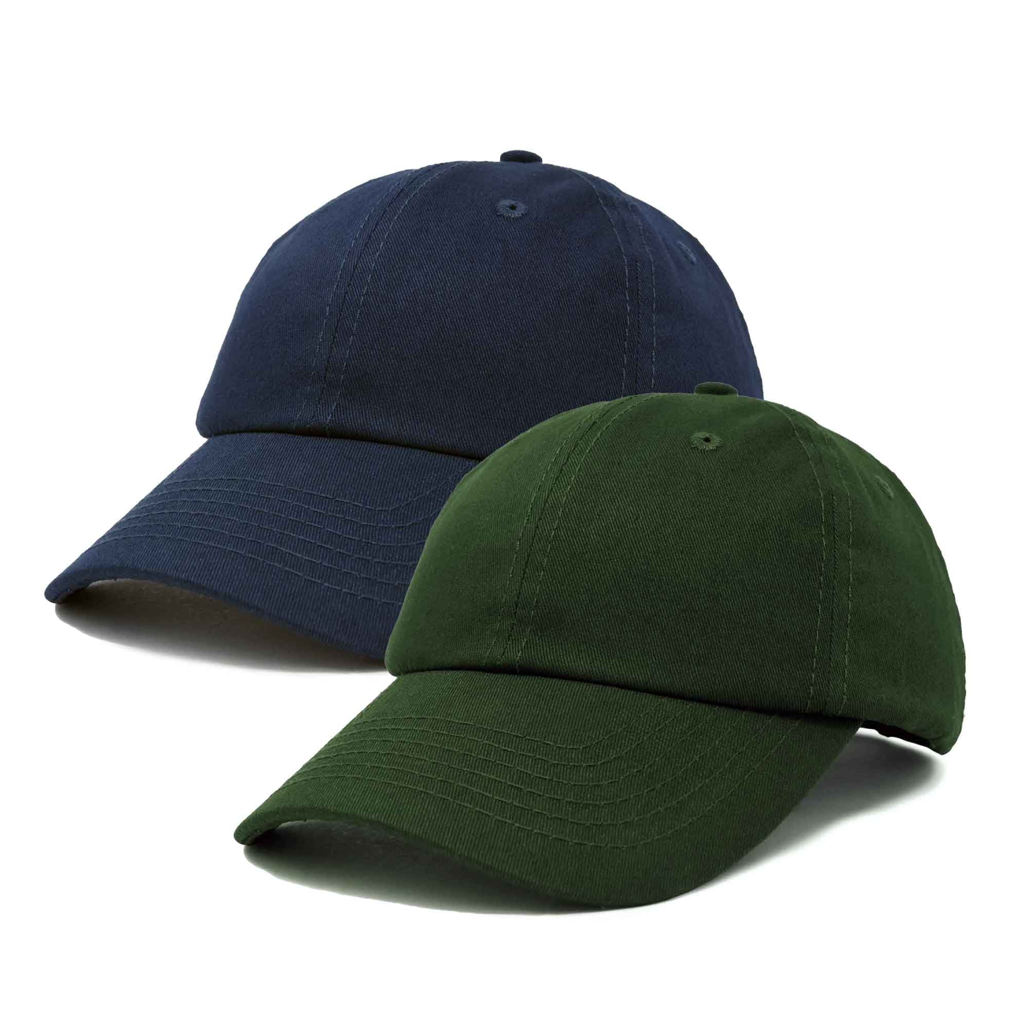 DALIX Plain Dad Hats 2 Pack in Navy Blue/Dark Green - Walmart.com