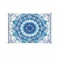 Blue Bohemian Flower Sun Shade Sail 12'X16' Moroccan Ethnic Print UV ...