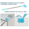 Baseboard Cleaner Tool 2 Reusable Cleaning Pads Handle No-Bending Mop ...