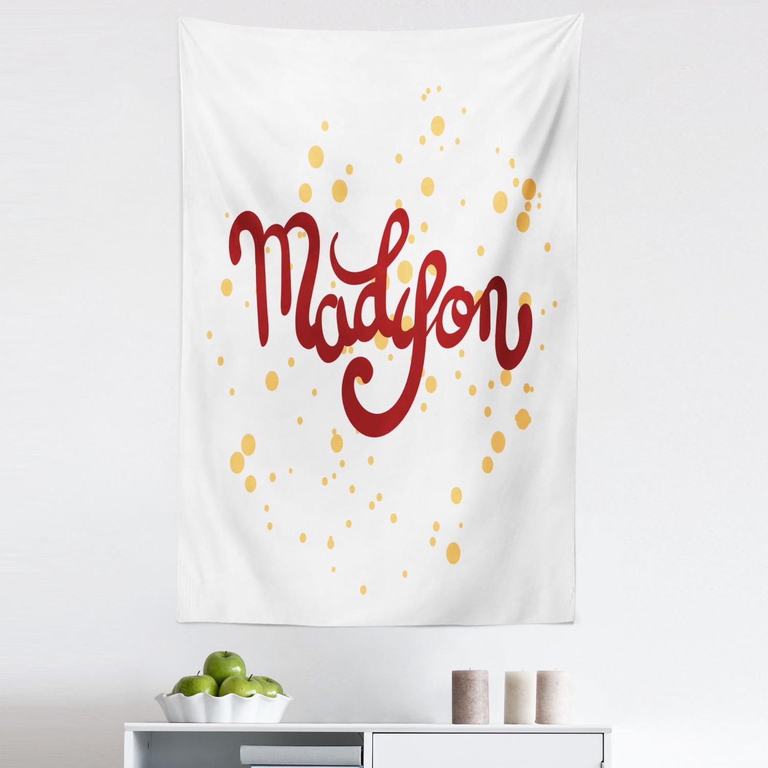Madison Tapestry, Modern Calligraphy Design Hand Drawn Cursive Letters ...