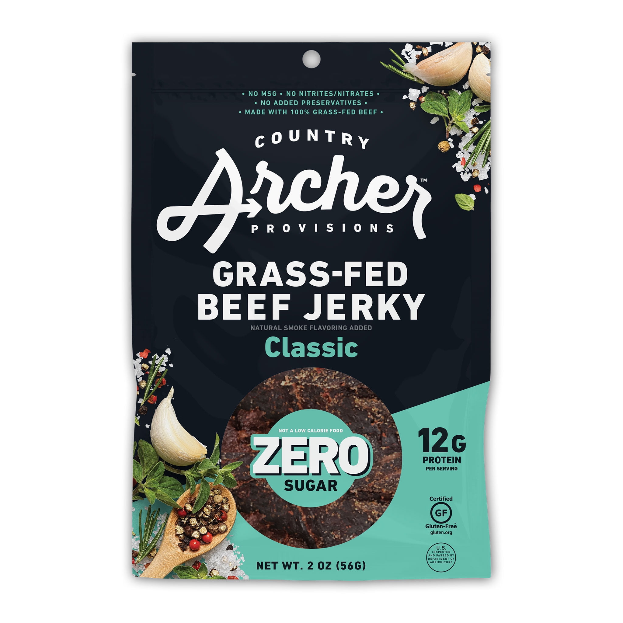 Country Archer 2oz Zero Sugar Classic Beef Jerky - Walmart.com