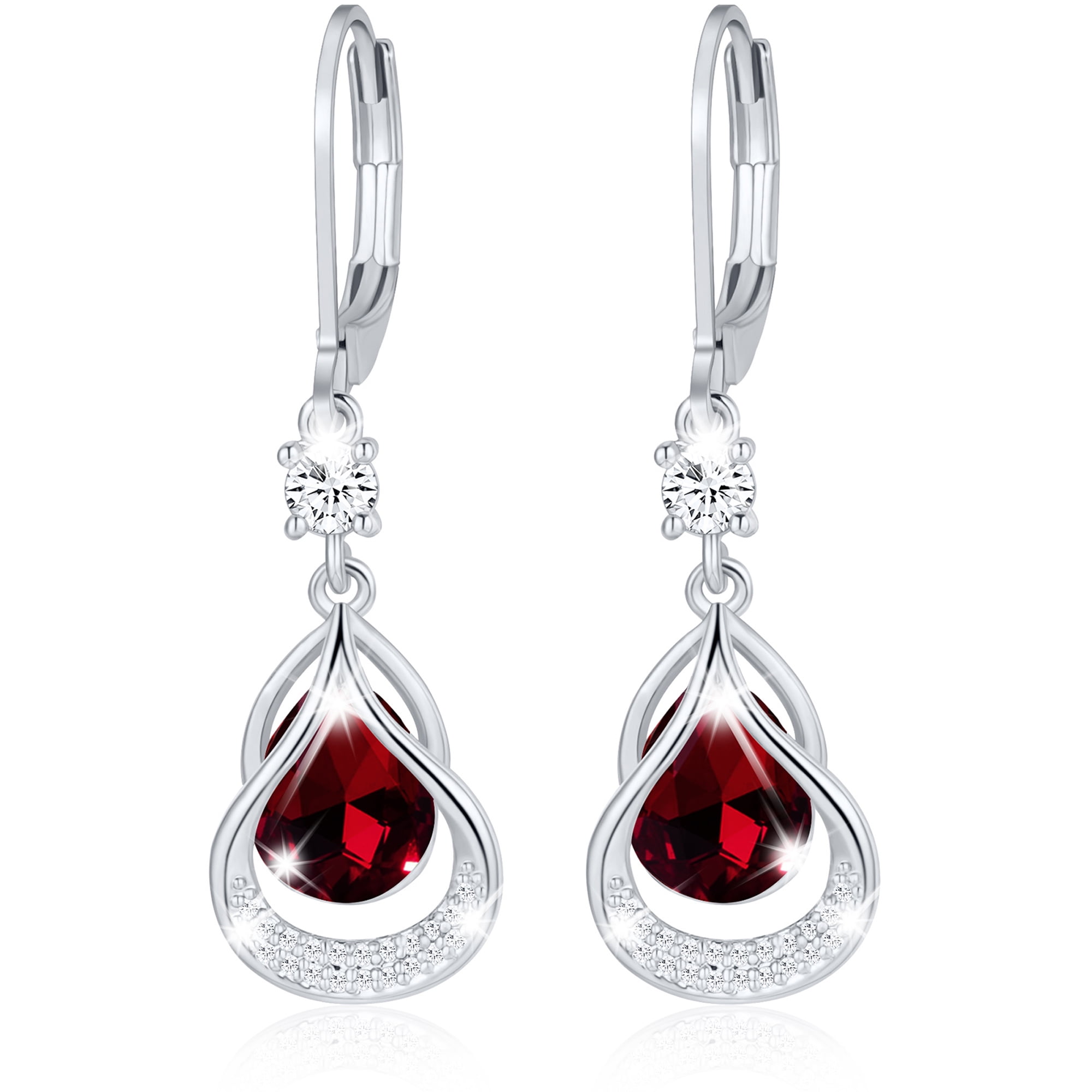 Click here for Apsvo 18k White Gold Plated Drop Earrings For Wome... prices