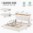 Breltam Queen Bed Frame with 4 Storage Drawers, PU Soft Headboard ...