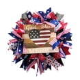 4Th of July Decor Front Door Welcome Sign Patriotic Ribbon Wreath ...