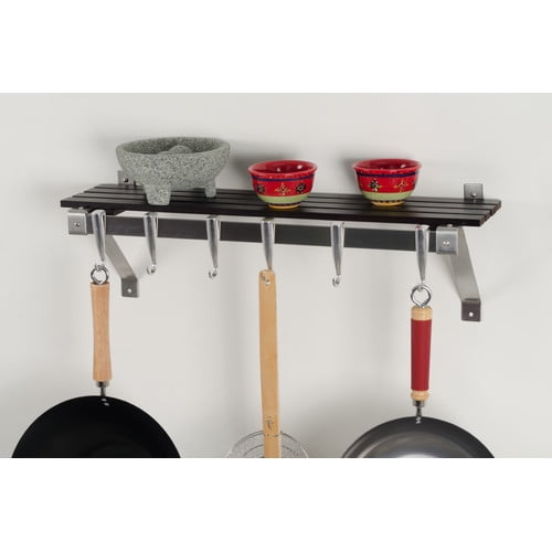 Concept Housewares Stainless Steel Wall Mounted Pot Rack - Walmart.com