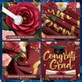 Gold Glitter Lettering Graduation Banner Floral Decor Grad Party ...