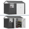 ModFusion 8x10 ft Storage Shed with Large Window, Lockable Double Door ...