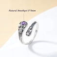 AOBOCO Ocean Spoon Rings for Women 925 Sterling Silver Natural Amethyst ...