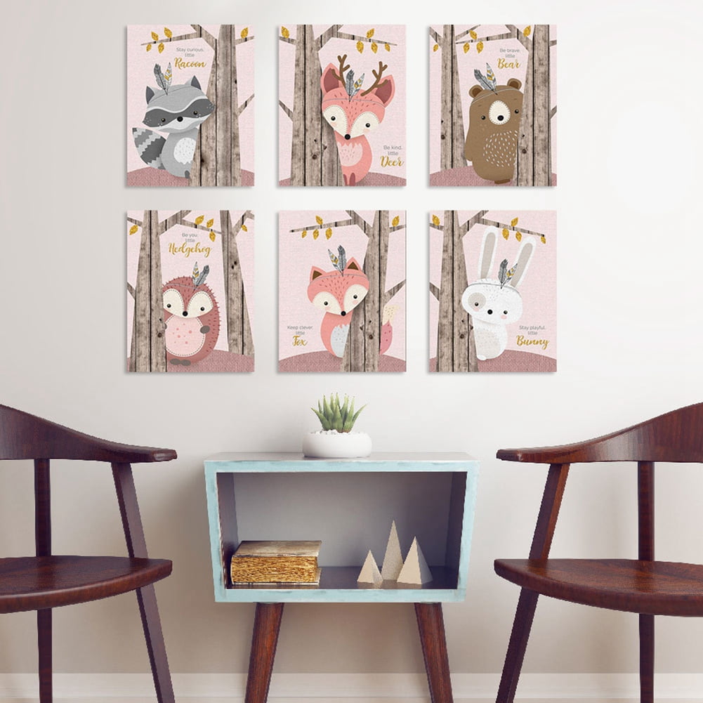 Cuadro de pared de dibujos animados, 6 piezas, 30x21 cm, decoración de ...