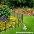 Decorative Garden Fence 10 Panels, 10ft (L) x 22in (H) Rustproof Metal ...