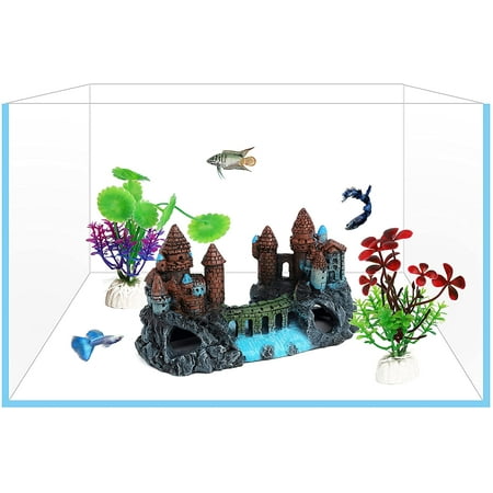 Small Fish Hideout Aquarium Decoration Kit Fantasy Castle Fish Tank ...