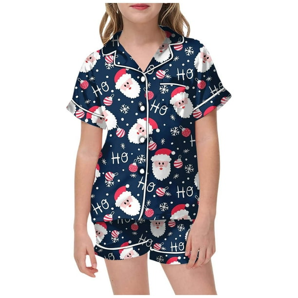 TBWNWG Girls Sleepwear - Girls' Christmas Printed Pajamas Short Sleeved ...