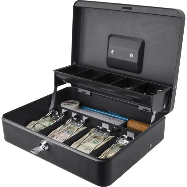 Barska 12 inch Standard Register Style Cash Box with Key Lock - Walmart.com