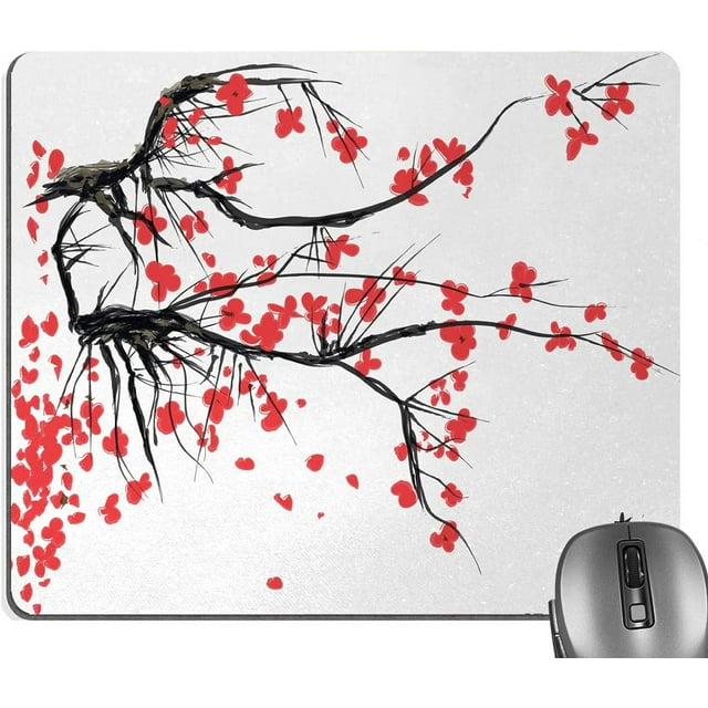 Nature Mouse Pad, Sakura Blossom Japanese Cherry Tree Garden Summertime ...