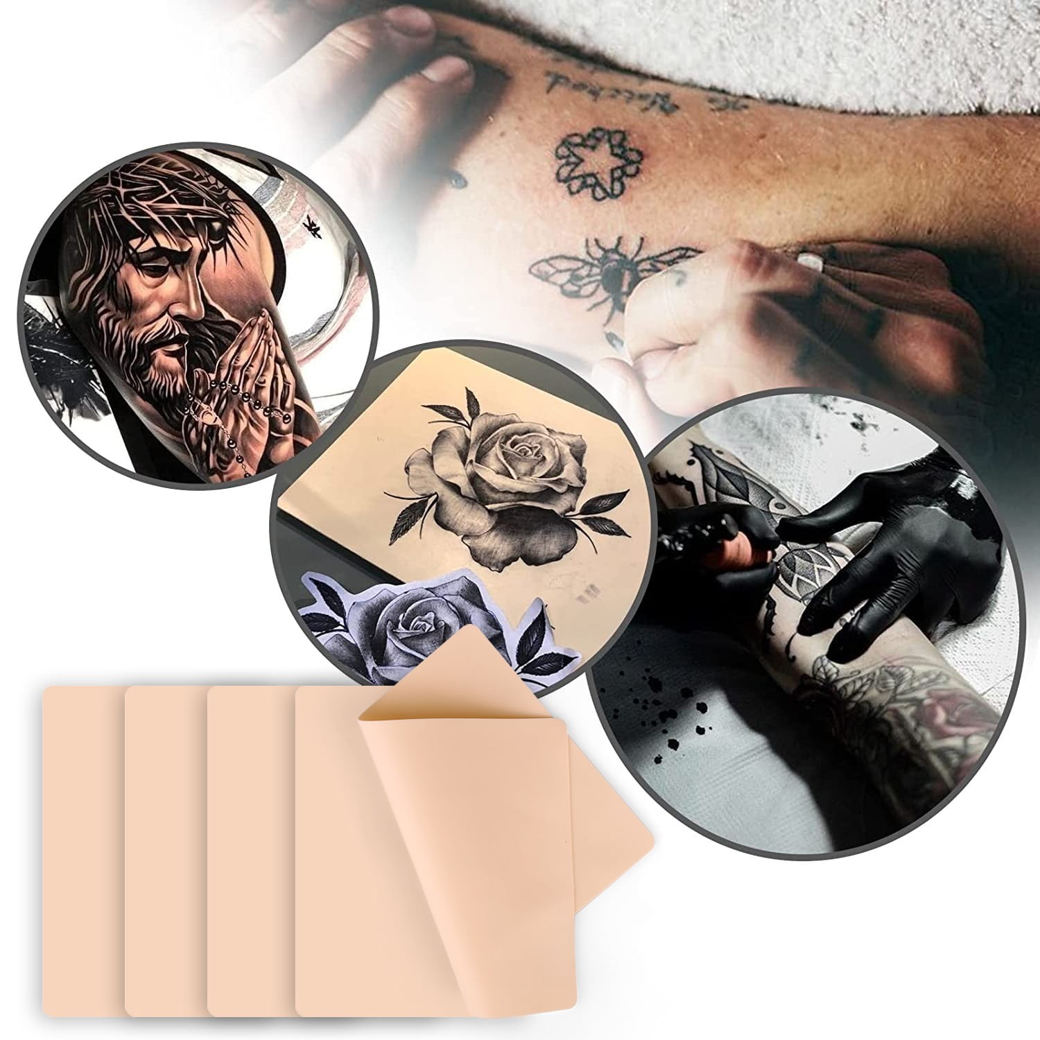 Innens Tattoo Skin Practice - 50 Pcs Yellow Blank Tattoo Practice Skin ...