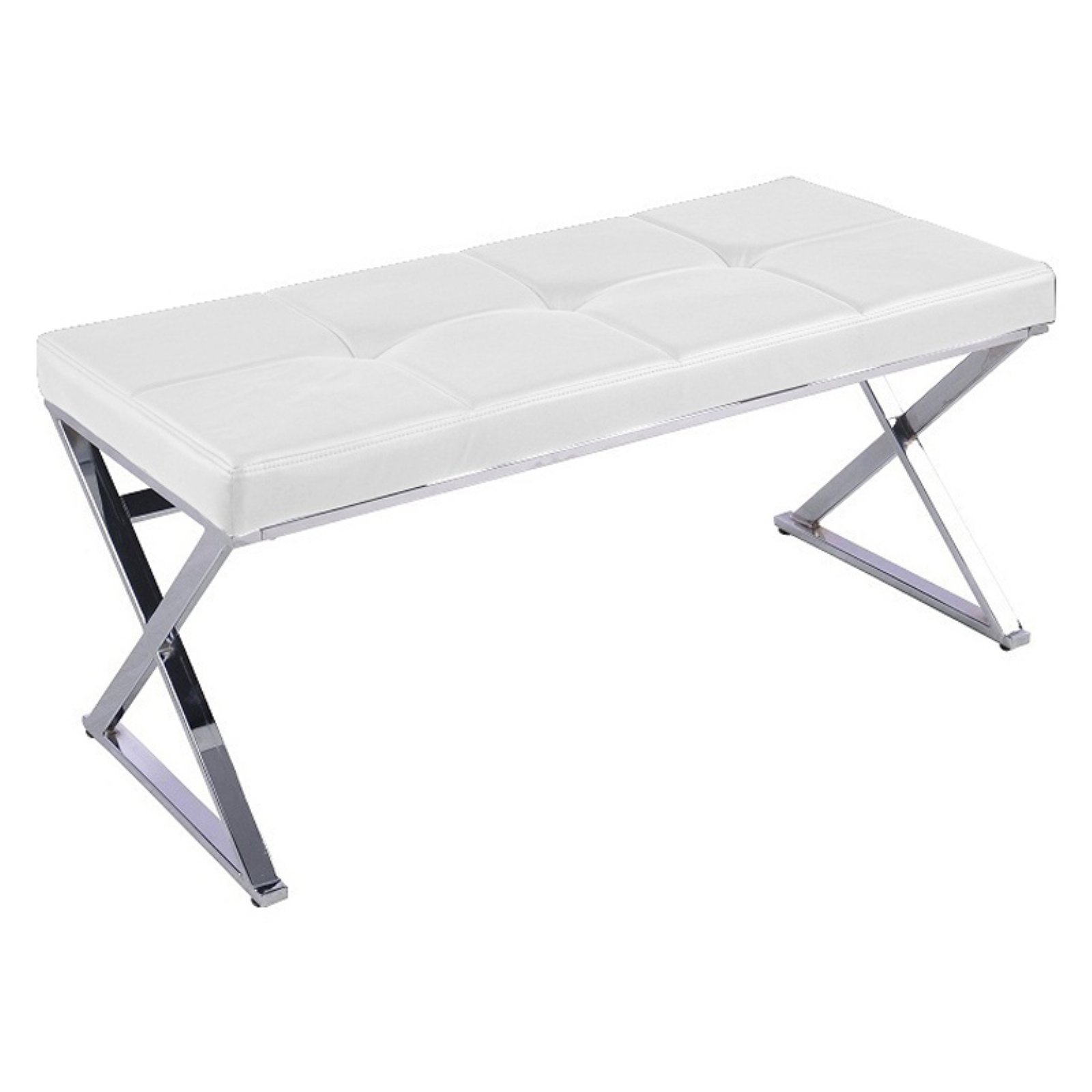 Herald Modern and Contemporary Stainless Steel and Faux Leather ...