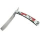 Defender-Xtreme 10' Straight Razor Skull Red Rose Folding Knife 3CR13 ...