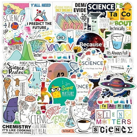 50 Pcs Student Science Experiments Stickers| Physics Chemistry Biology ...