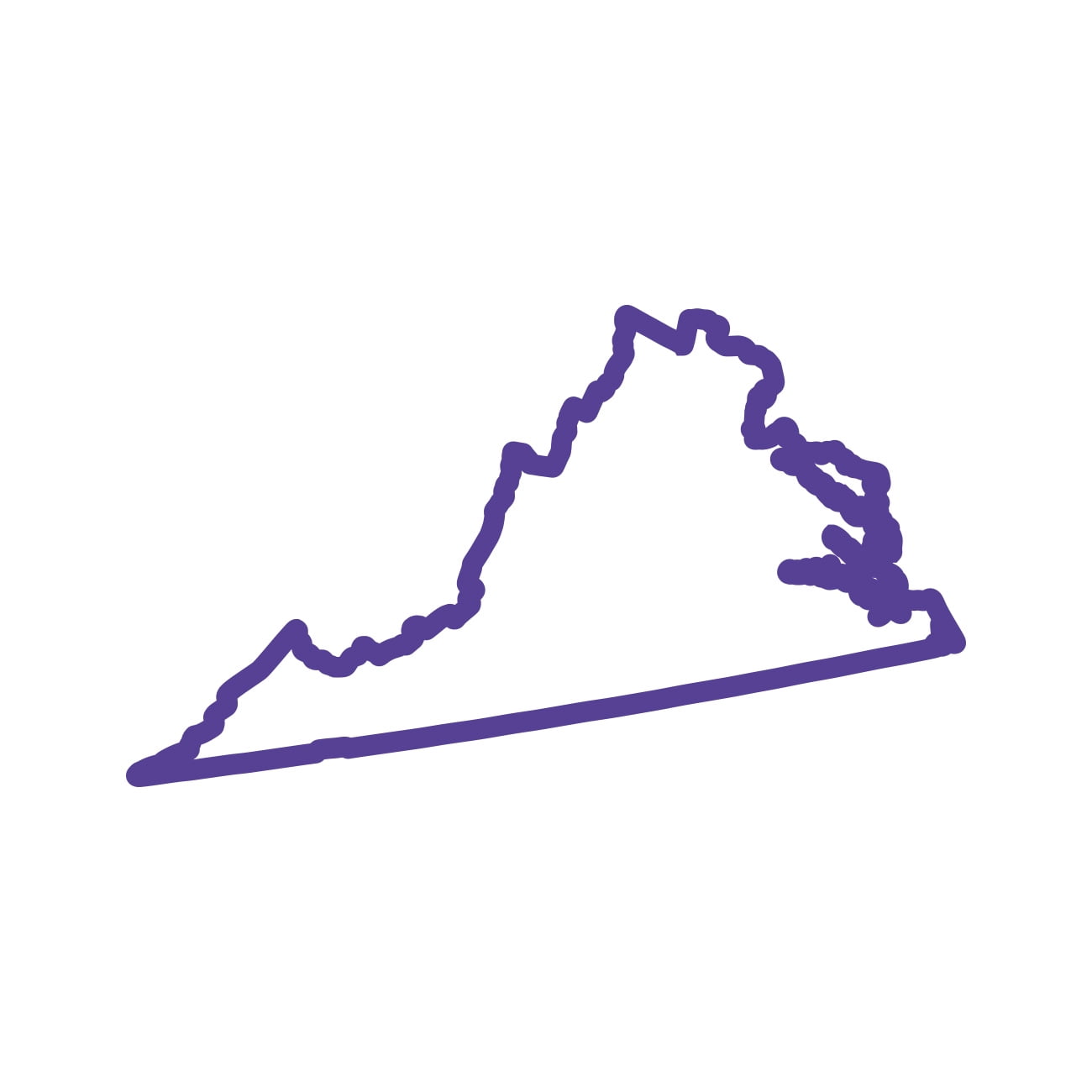 Virginia Outline Sticker Decal Die Cut - Self Adhesive Vinyl ...