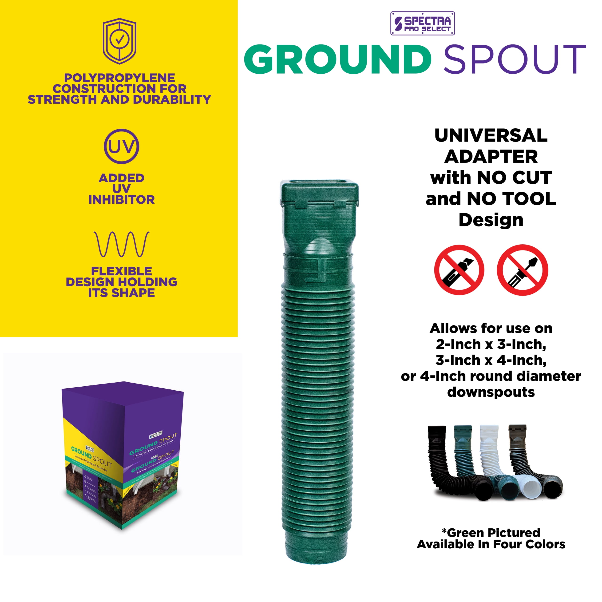 Spectra Universal Ground Spout Extension WHITE GRNDSPTW