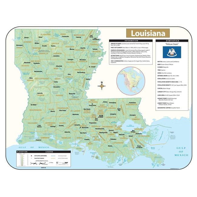 Univarsal 911641712001-64x54-LAM 64 x 54 in. Louisiana Large Scale ...