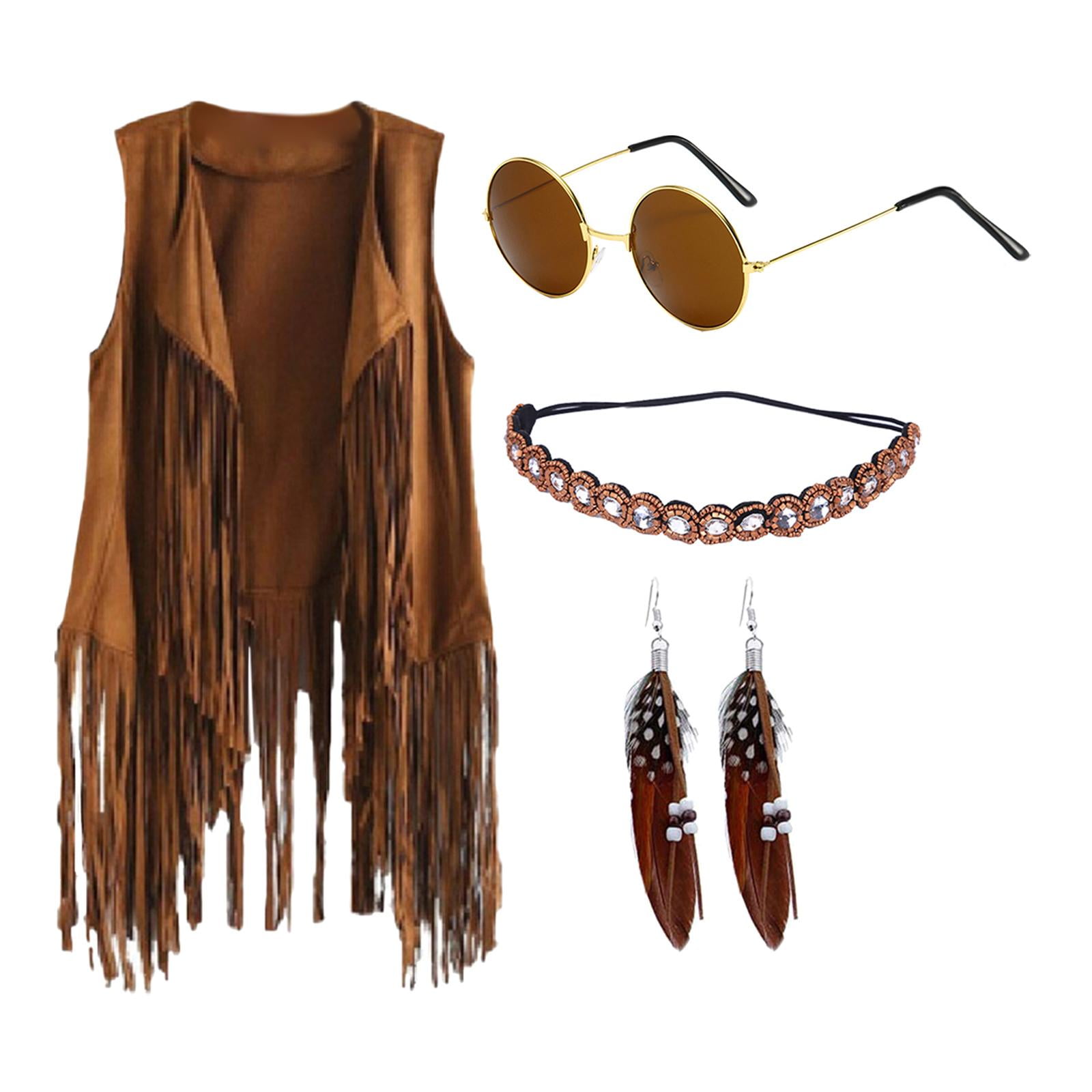 Puddry Deguisement Hippie Femme Annee 70, Deguisement Tenue Disco Femme ...