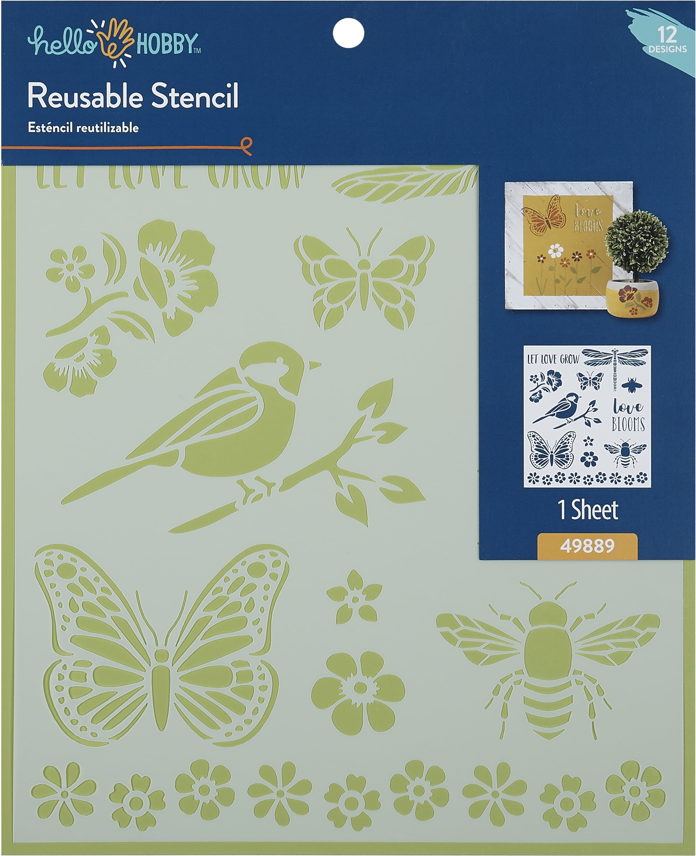Hello Hobby Stencil Set, 8.5" x 9.5", 1 Piece, Love - Walmart.com